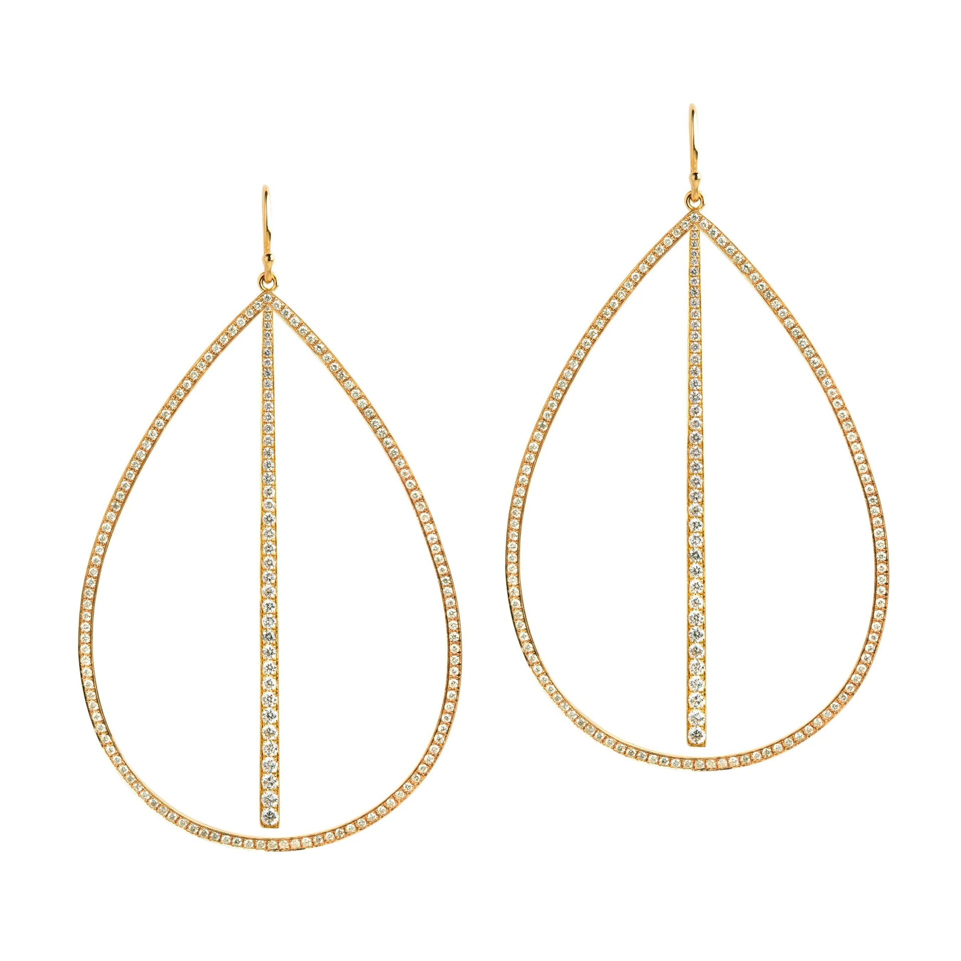 LARGE DIAMOND TEARDROP & DIAMOND STICK EARRINGS – Bridget King Jewelry